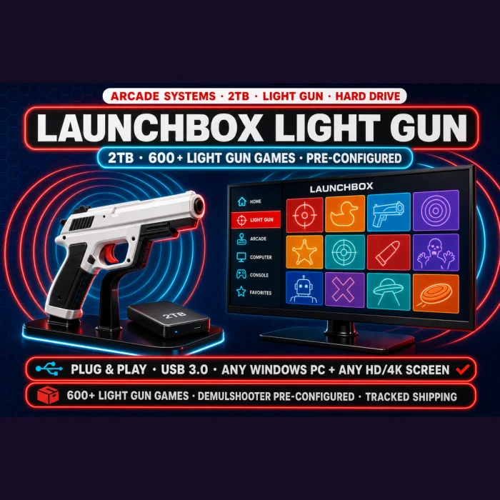 2TB LaunchBox + Sinden Light Gun Hard Drive — 600+ Light Gun Games