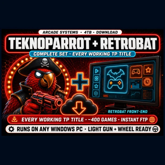 4TB TeknoParrot Complete Set + RetroBat Download — 400+ Games