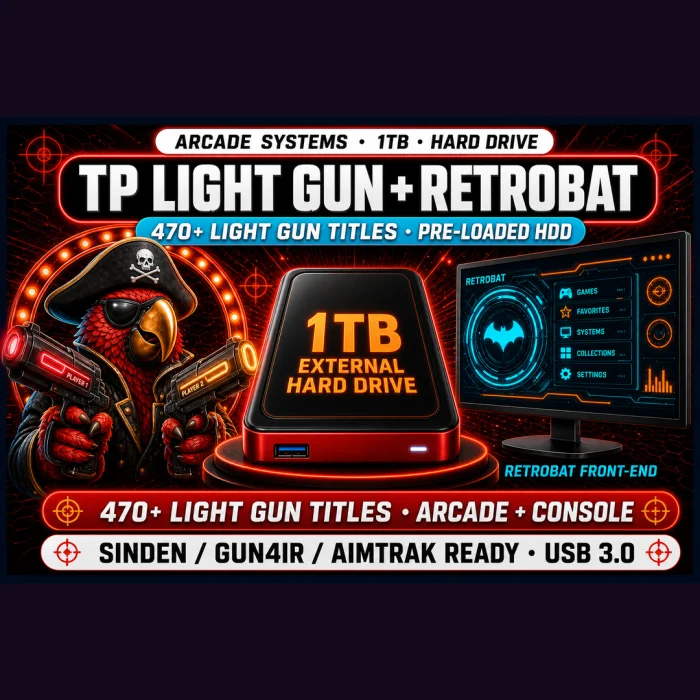 1TB TeknoParrot Light Gun + RetroBat Hard Drive — 470+ Titles