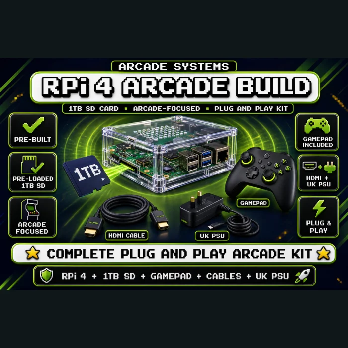 Raspberry Pi 4 Arcade Build — 1TB SD Plug & Play
