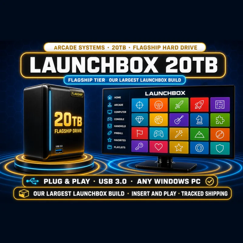 20TB LaunchBox Hard Drive — Flagship Library / Plug & Play