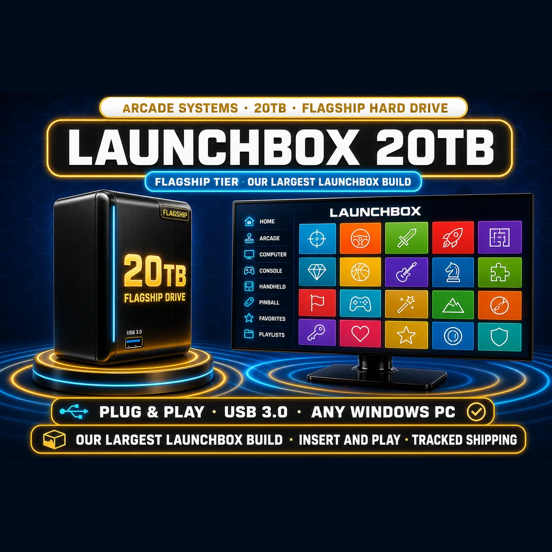 20TB LaunchBox Hard Drive — Flagship Library / Plug & Play