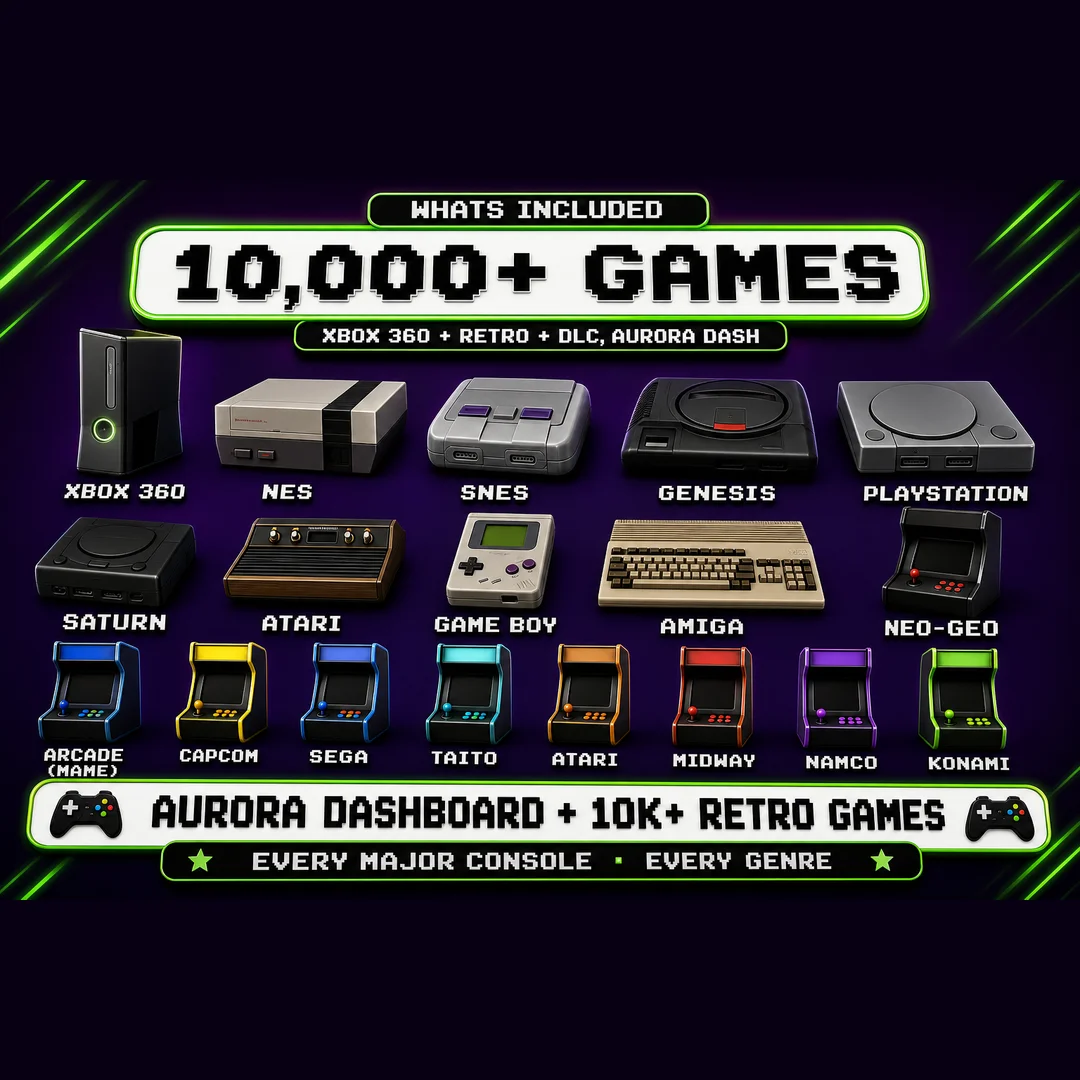 2TB Xbox 360 Aurora Download — RGH/JTAG / 10K+ Games