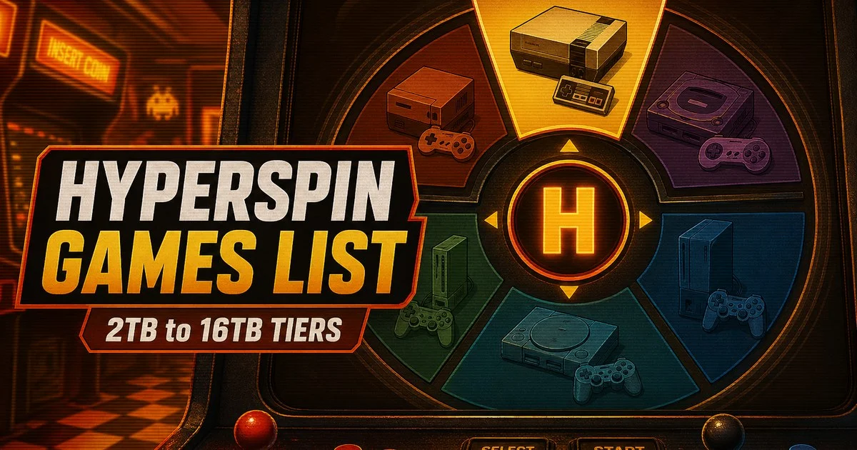 Hyperspin Games List 2026: 2TB to 16TB Tiers